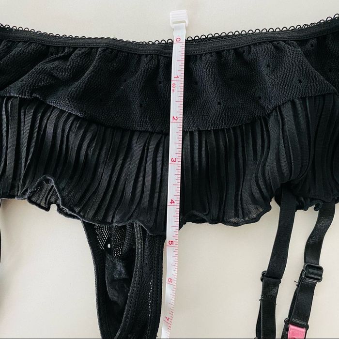 Victoria's Secret NEW VICTORIAS SECRET Black Pink Sheer Ruffle Garter ...