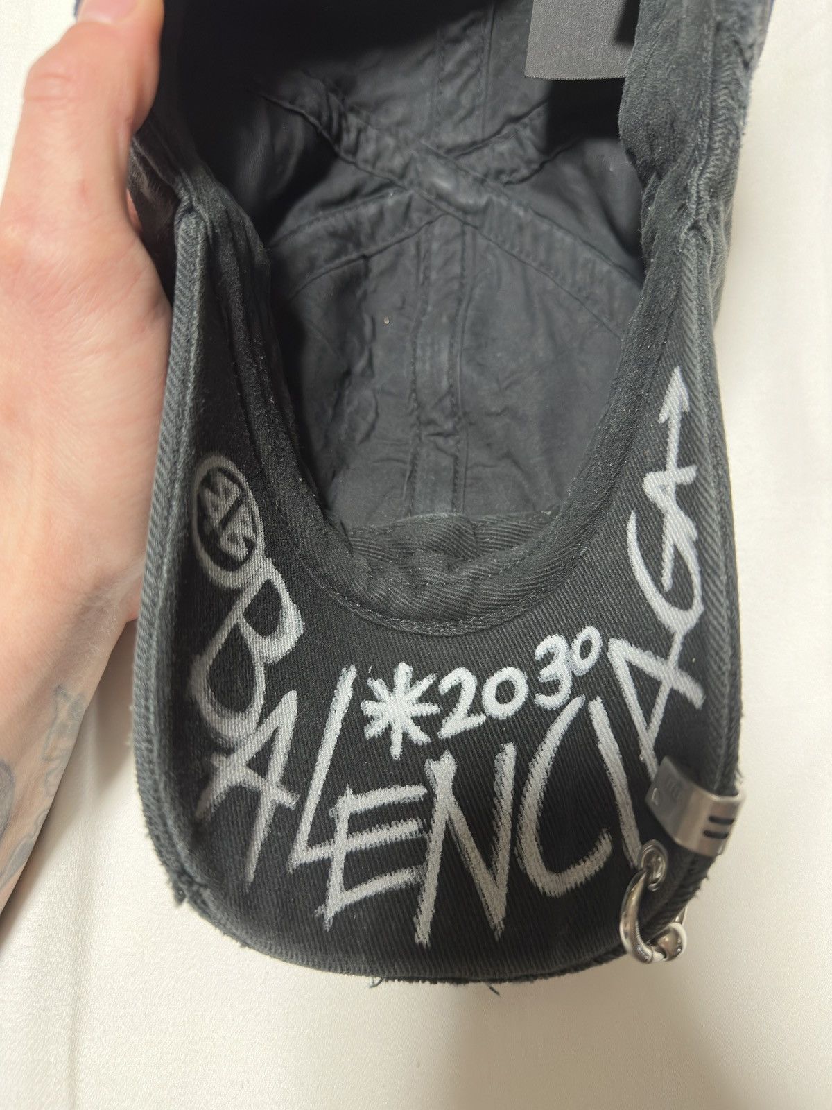 Balenciaga Balenciaga BB Laurel destroyed piercing cap | Grailed