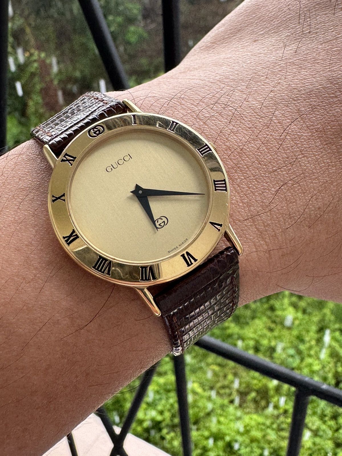 Gucci GUCCI VINTAGE 3000M WATCH CLASSIC GOLD PLATE WATCH AUTHENTIC ...