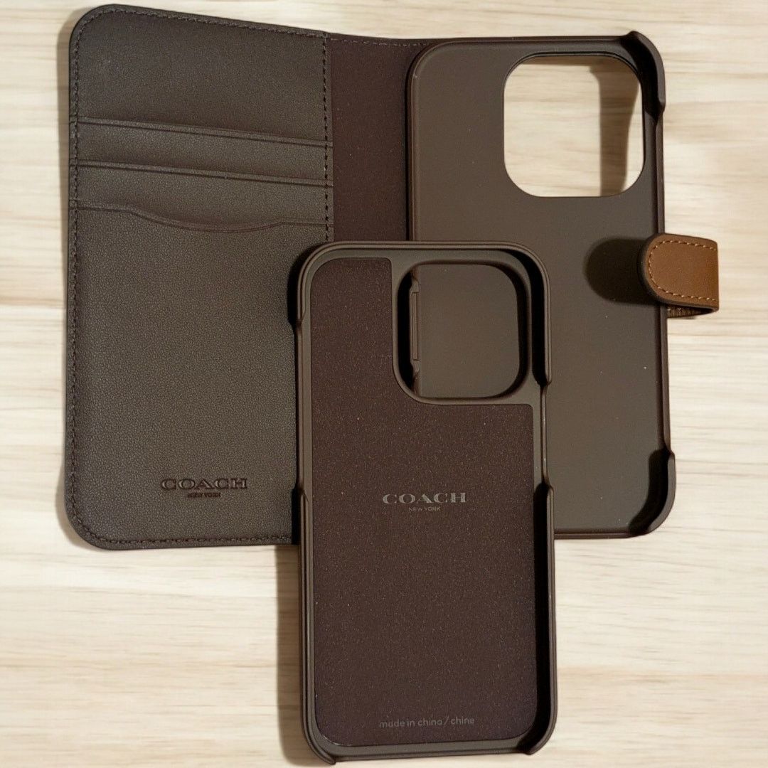Coach NWOT COACH Signature iPhone Pro Folio Case Magnetic Flap | Grailed