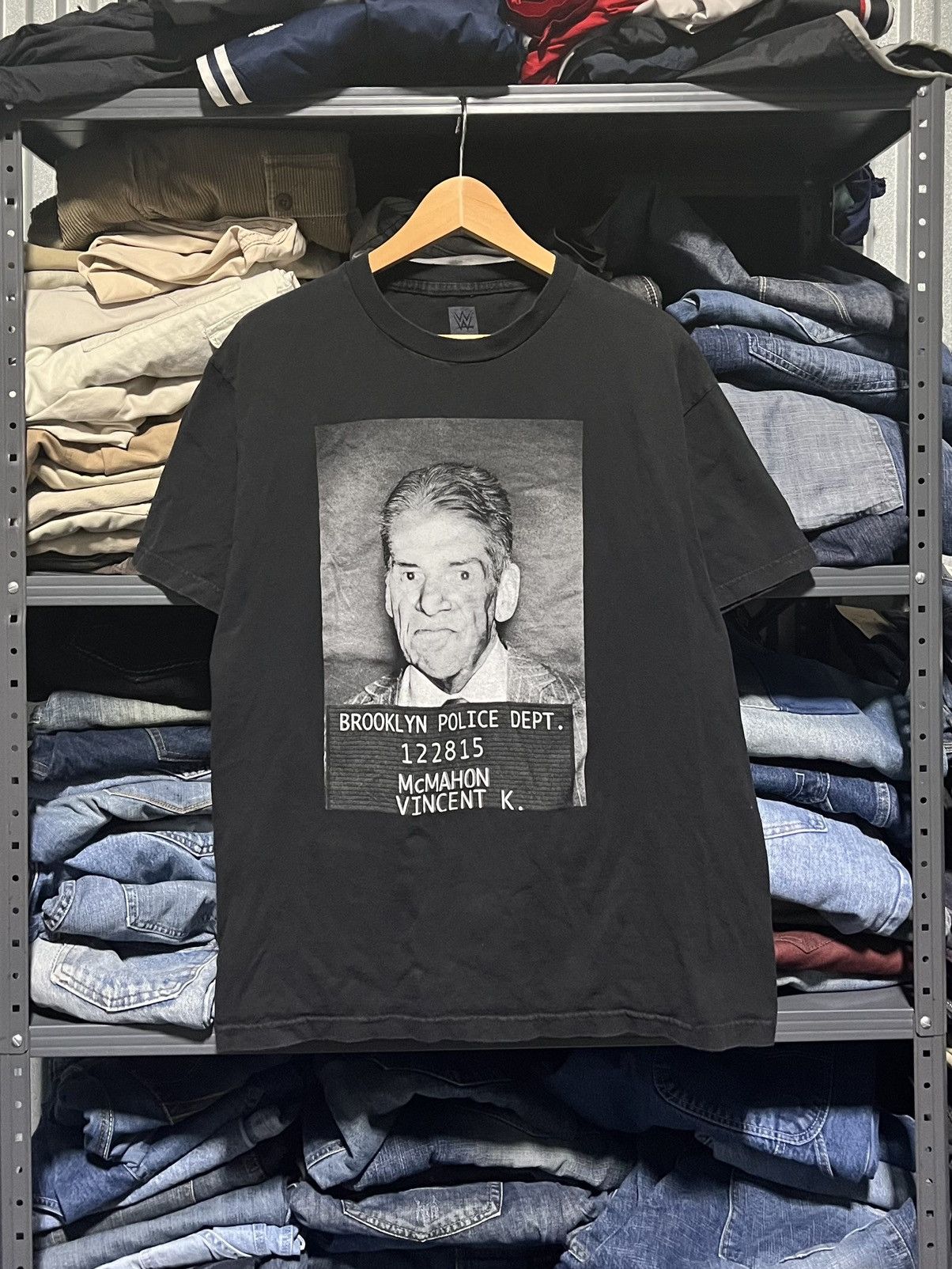 Vintage Crazy Y2K Vince McMahon Mugshot Tee Shirt WWE Wrestling | Grailed