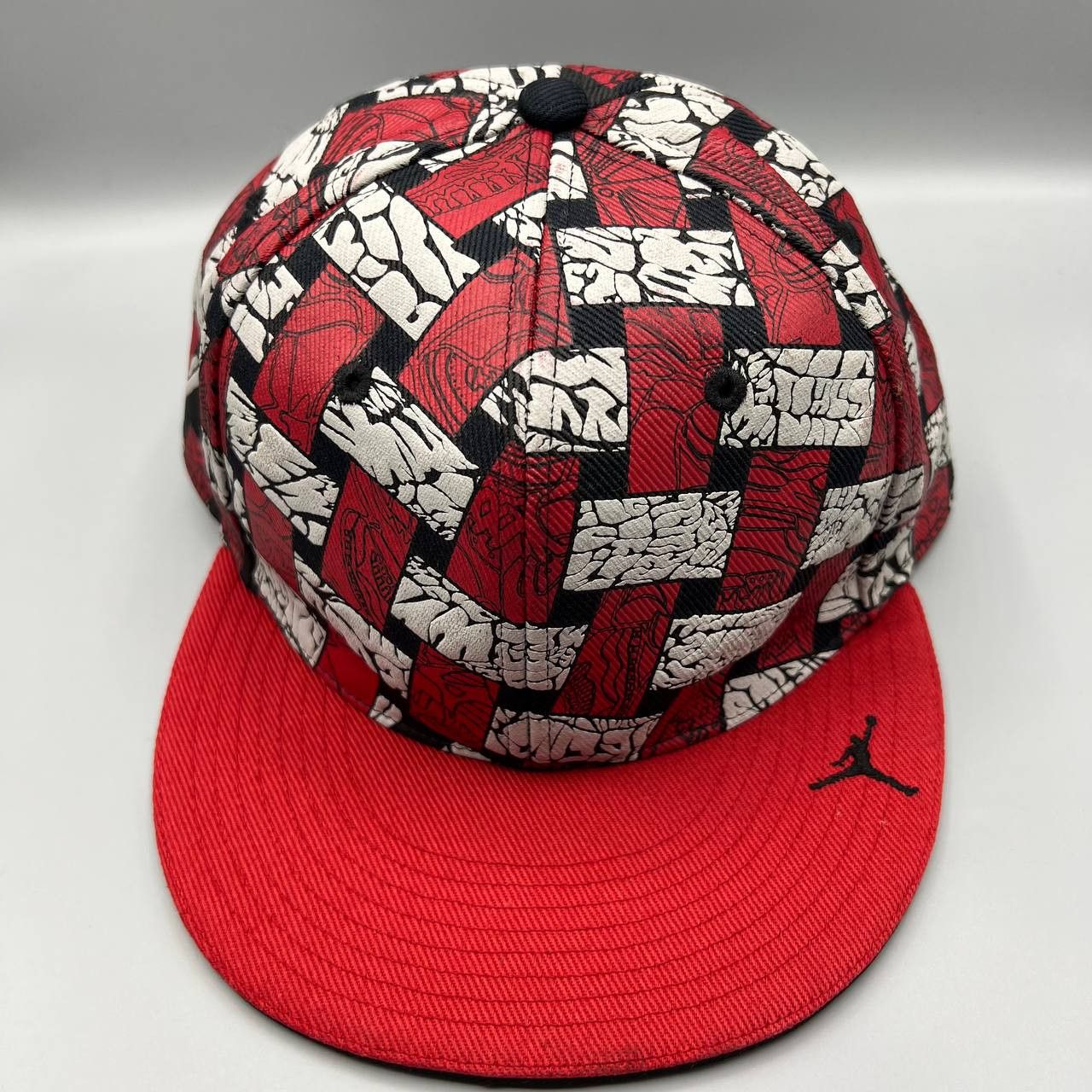 Jordan Brand Air Jordan Hat Men 7 1/2 Red Black White Jumpman Fitted ...