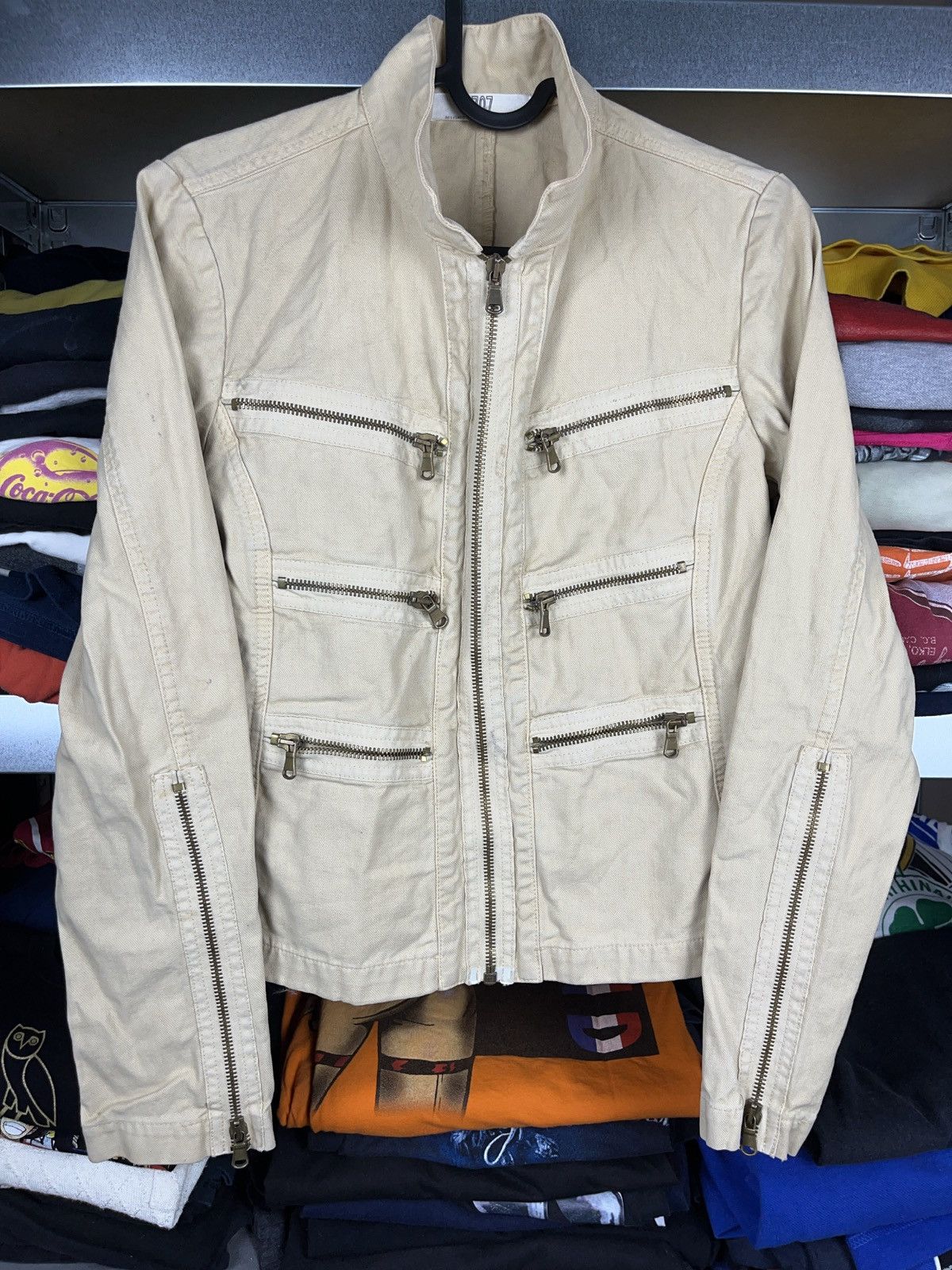 Italian Designers Multi zip made in italy jacket avant garde style ...