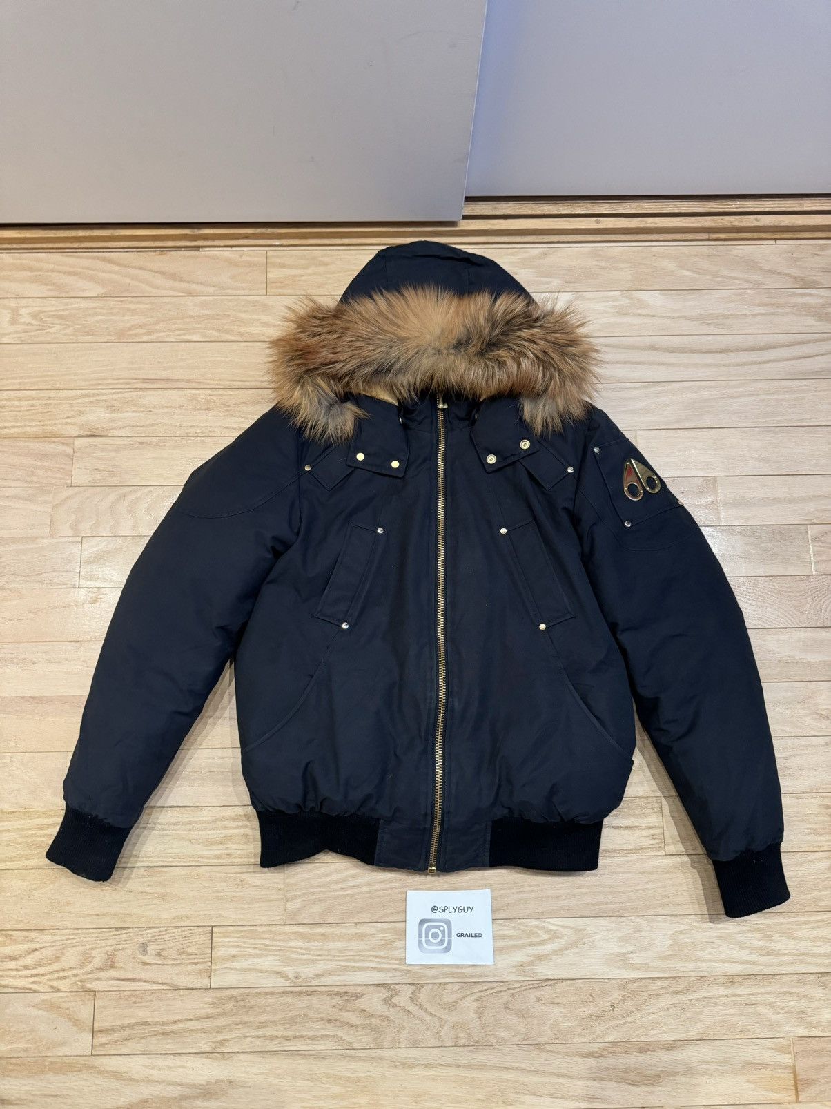 Moose Knuckles Moose Knuckle Ballistic Bomber Jacket Dark Blue Large ...