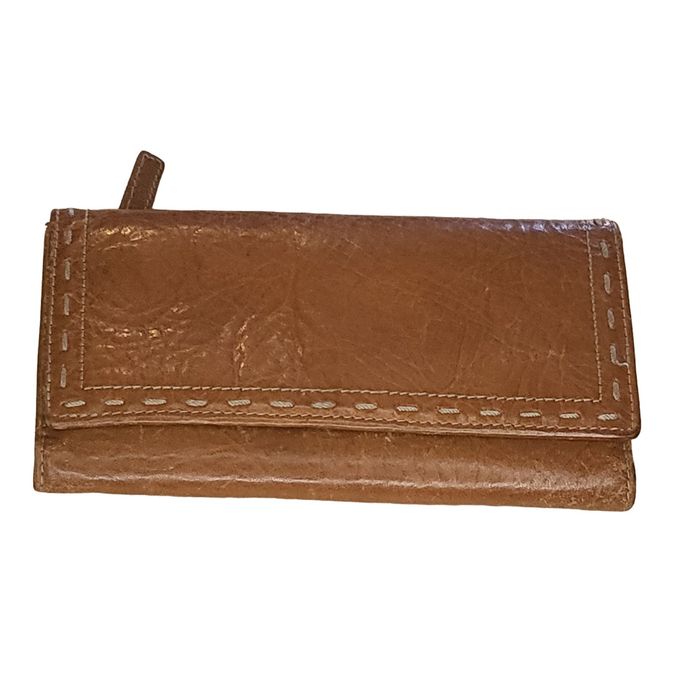 Fossil Fossil Genuine Leather Long Brown Zipper Pocket Wallet Men | Grailed