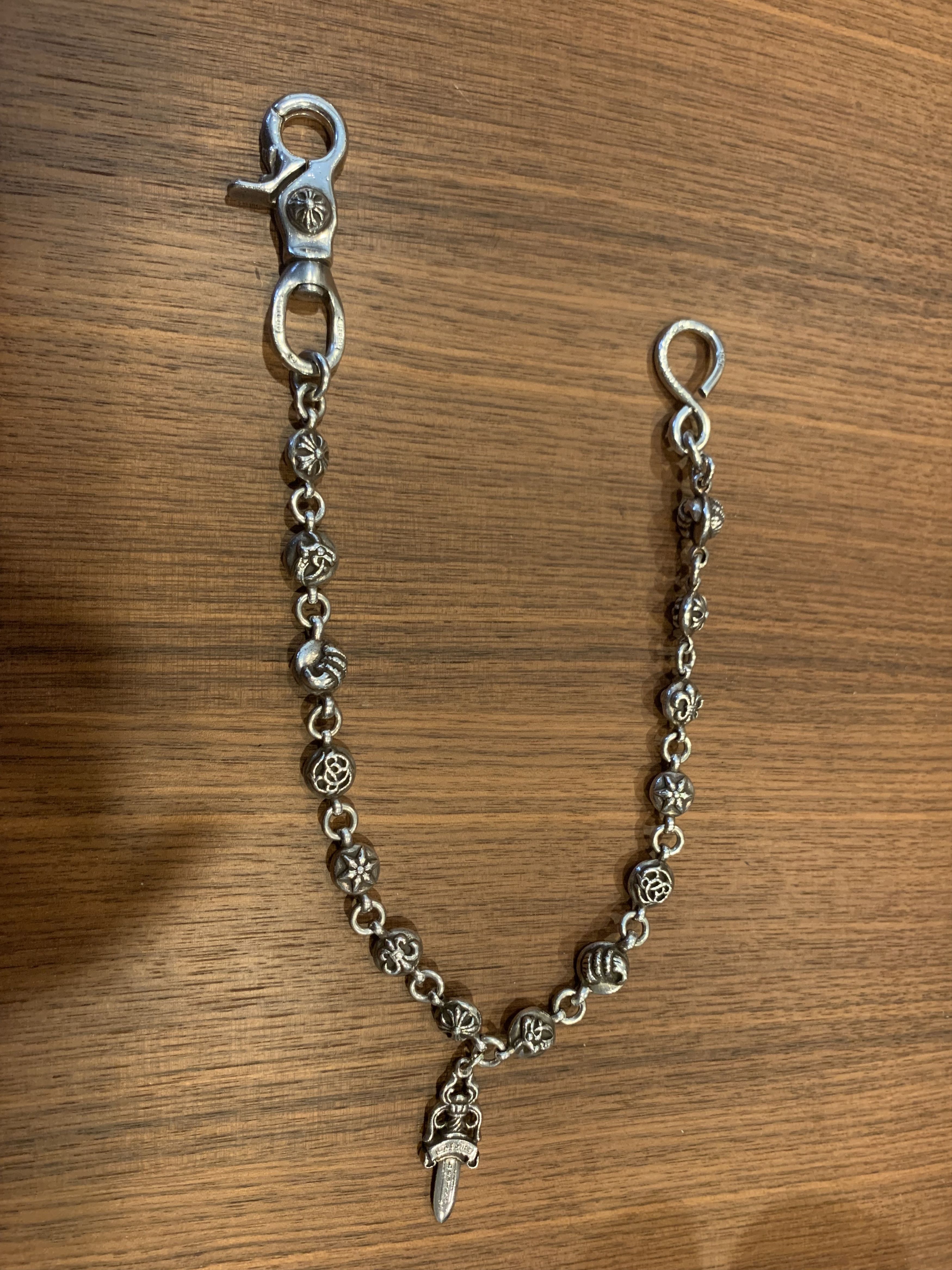 Chrome Hearts Chrome Hearts #2 Multi Ball Short wallet Chain w/ Dagger ...