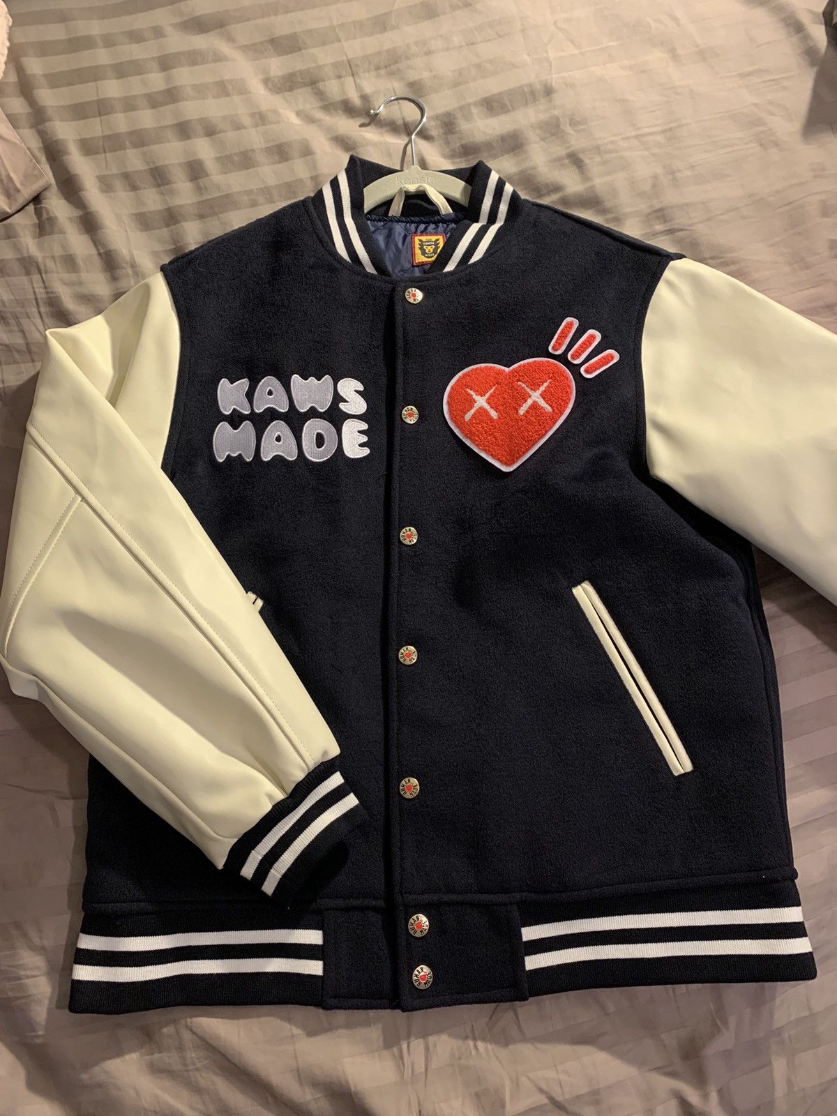 Human Made KAWS x Human Made Varsity Jacket | Grailed