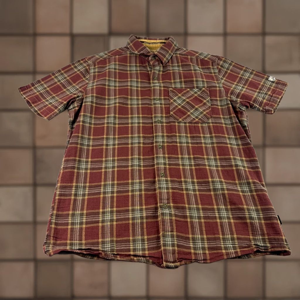 Vintage Kuhl Shirt Mens Small Brown Plaid Tropik Button Up Pockets ...