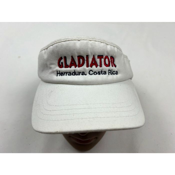 Vintage Costa Rica Visor Hat Cap Flexfit White Gladiator Adult Casual ...