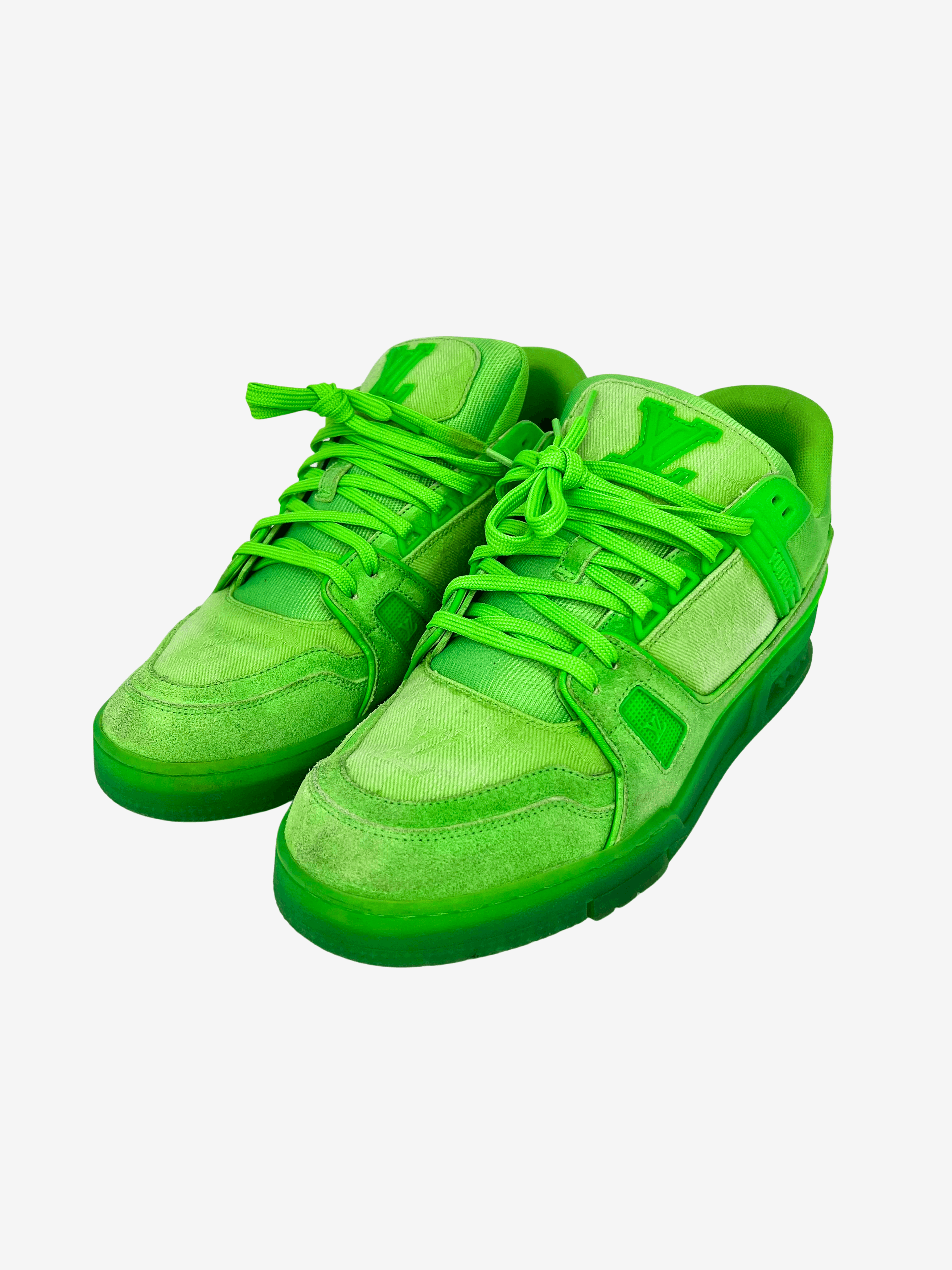 Louis Vuitton Louis Vuitton Lime Green Suede Trainer Sneaker | Grailed