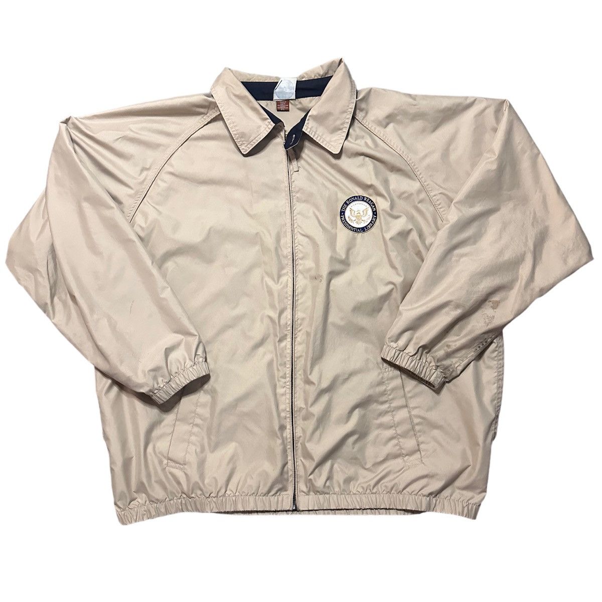 America × Vintage Ronald Reagan Presidential Library Logo Bomber Jacket ...