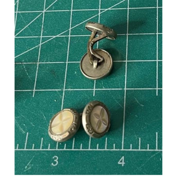 Antique Antique cufflink Marked Silver tone with MOP like stones | Grailed