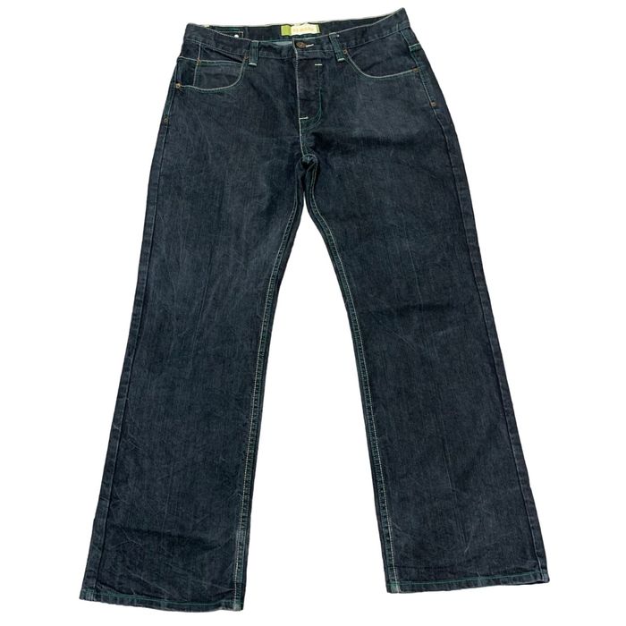 Vintage PJ Mark Blue Denim Jeans Green Baggy Wide Leg 90s Y2K Cholo ...