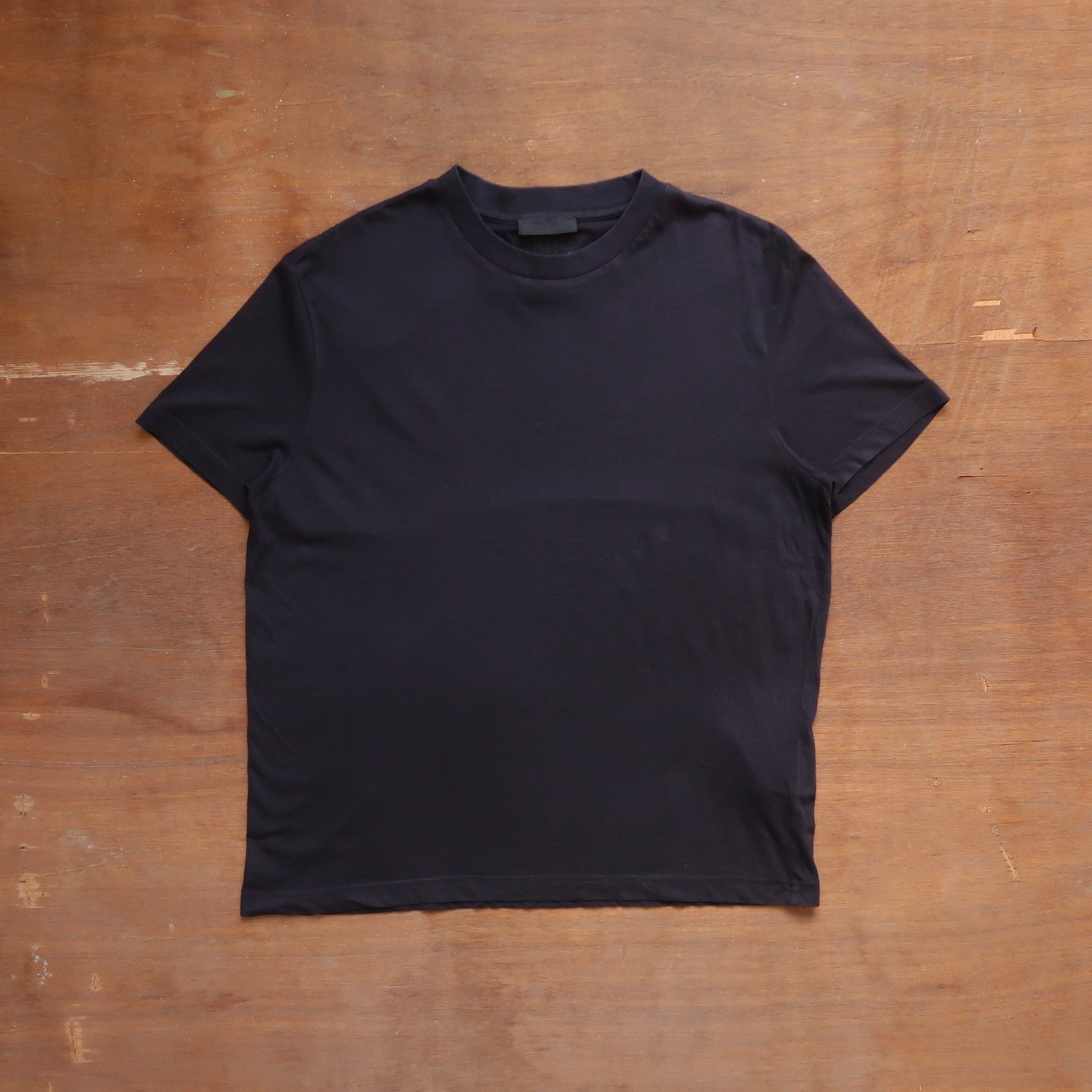 Prada SS15 Prada Triangle Logo Navy Blanked Tee T-Shirt | Grailed