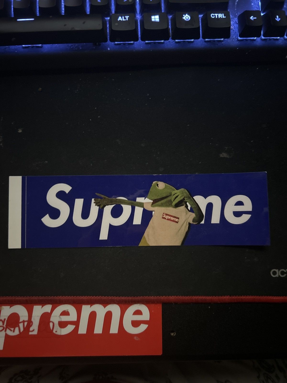 Supreme Kermit The Frog Sticker Blue | Grailed
