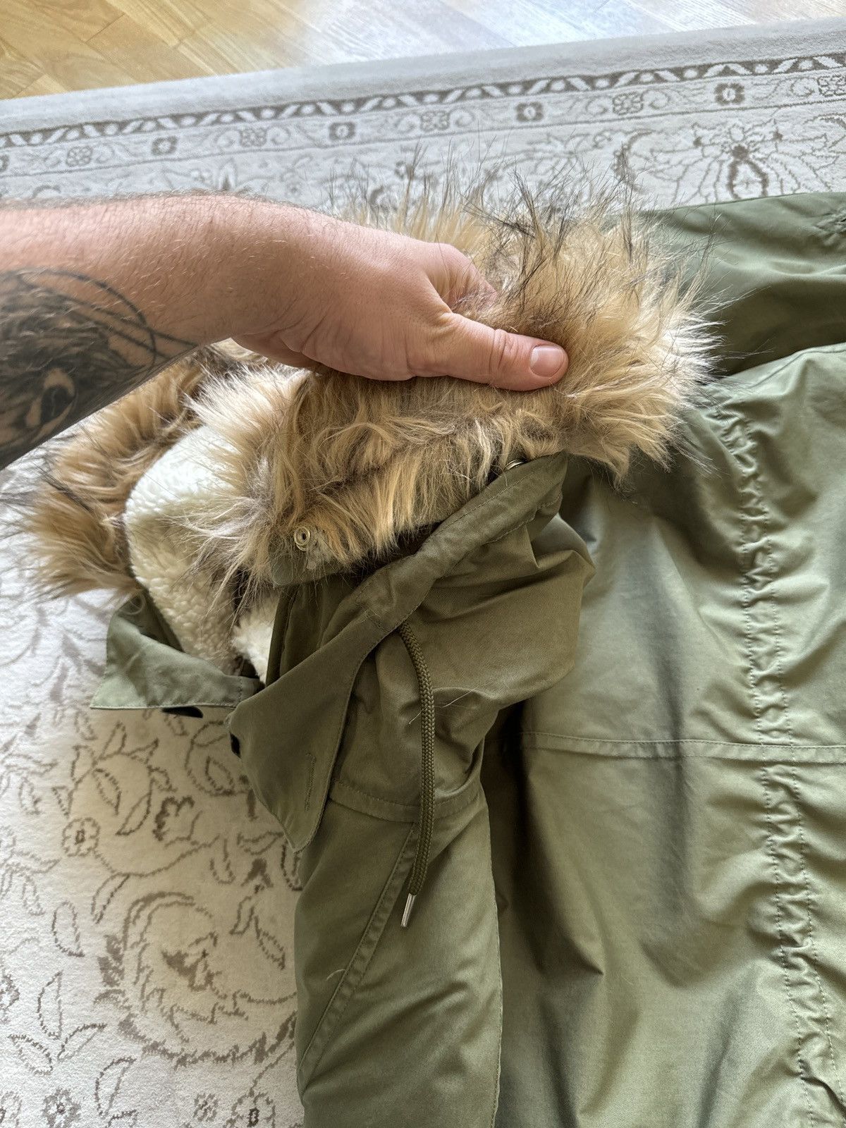 Sandro Sandro Paris Faux Fur Hood Olive Green Winter Parka Jacket | Grailed