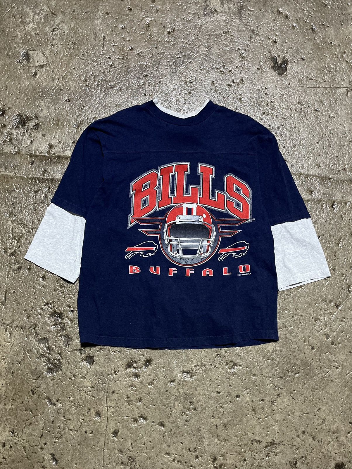 Vintage Crazy Vintage 90s Buffalo Bills 3/4 Sleeve NFL Tee Shirt | Grailed