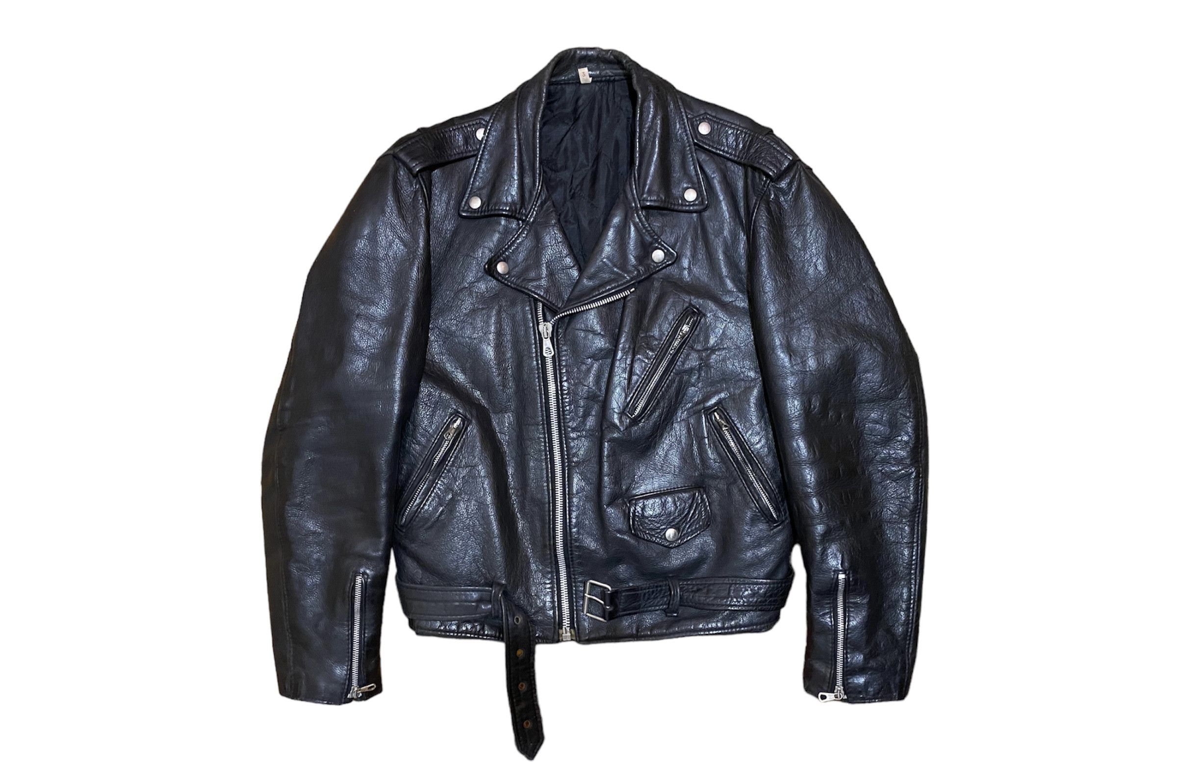 Leather Jacket × Very Rare × Vintage Vintage True Punk 70s Motorcycle ...
