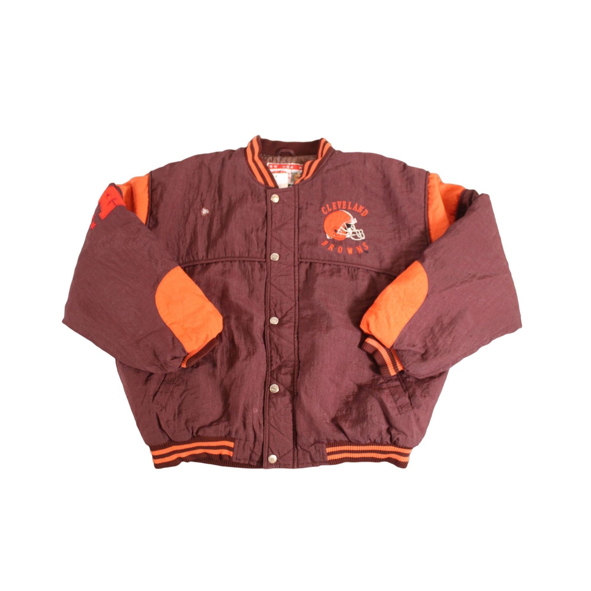Nutmeg Vintage Cleveland Browns Varsity Jacket Brown/Orange Size XL ...