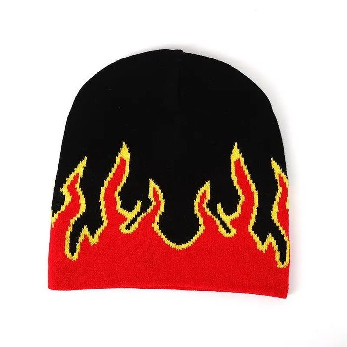 Vintage Flame Inferno Fire Graphic Beanie | Grailed