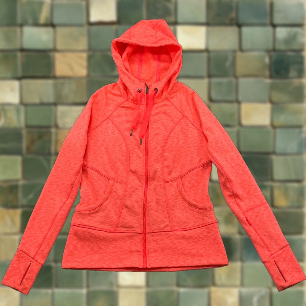 Athleta Athleta Running Jacket Women's Orange Thumbhole Athleisure ...