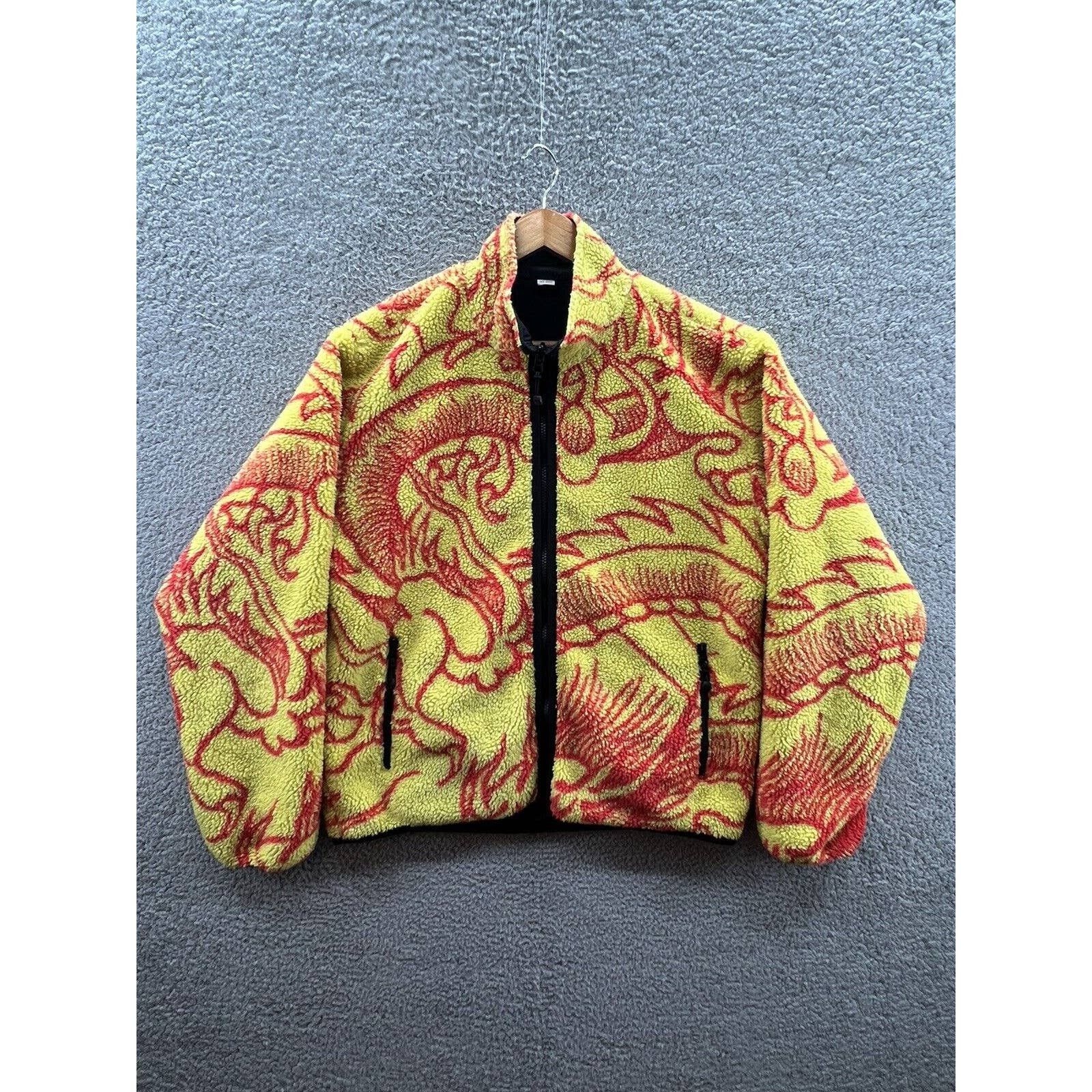 Stussy Stussy Reversible Yellow Dragon Sherpa Jacket 2022 Medium | Grailed