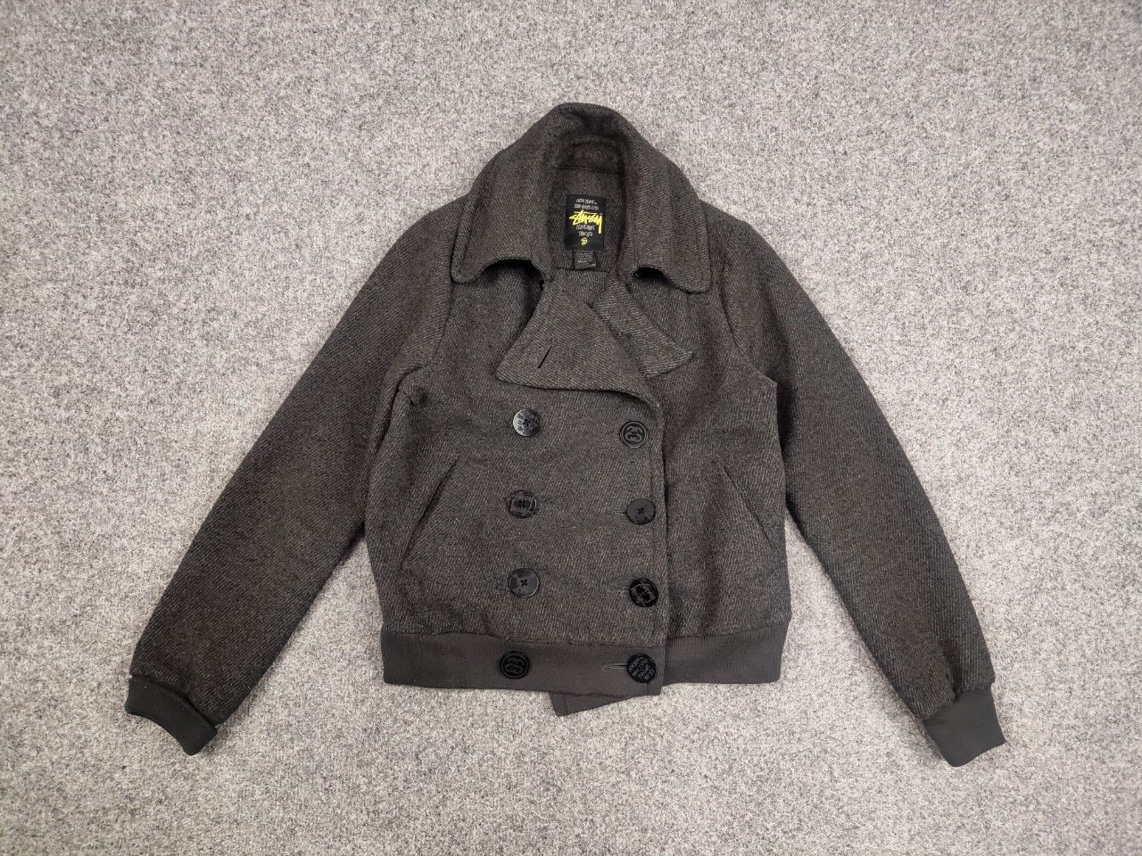 Streetwear × Stussy × Vintage Vintage Stussy Double Breasted Peacoat ...