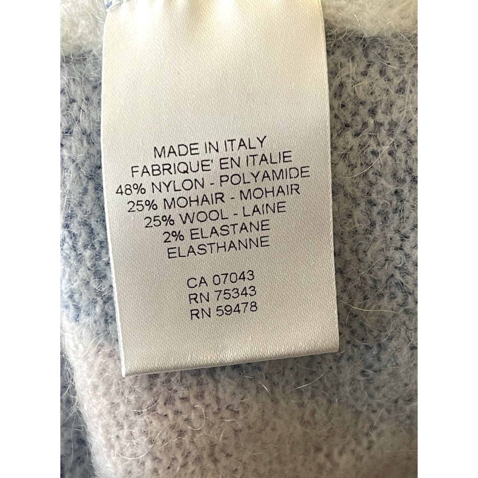 Vintage Bianco & Blu Women's Sweater Medium Blue Mohair Wool Blend Long ...