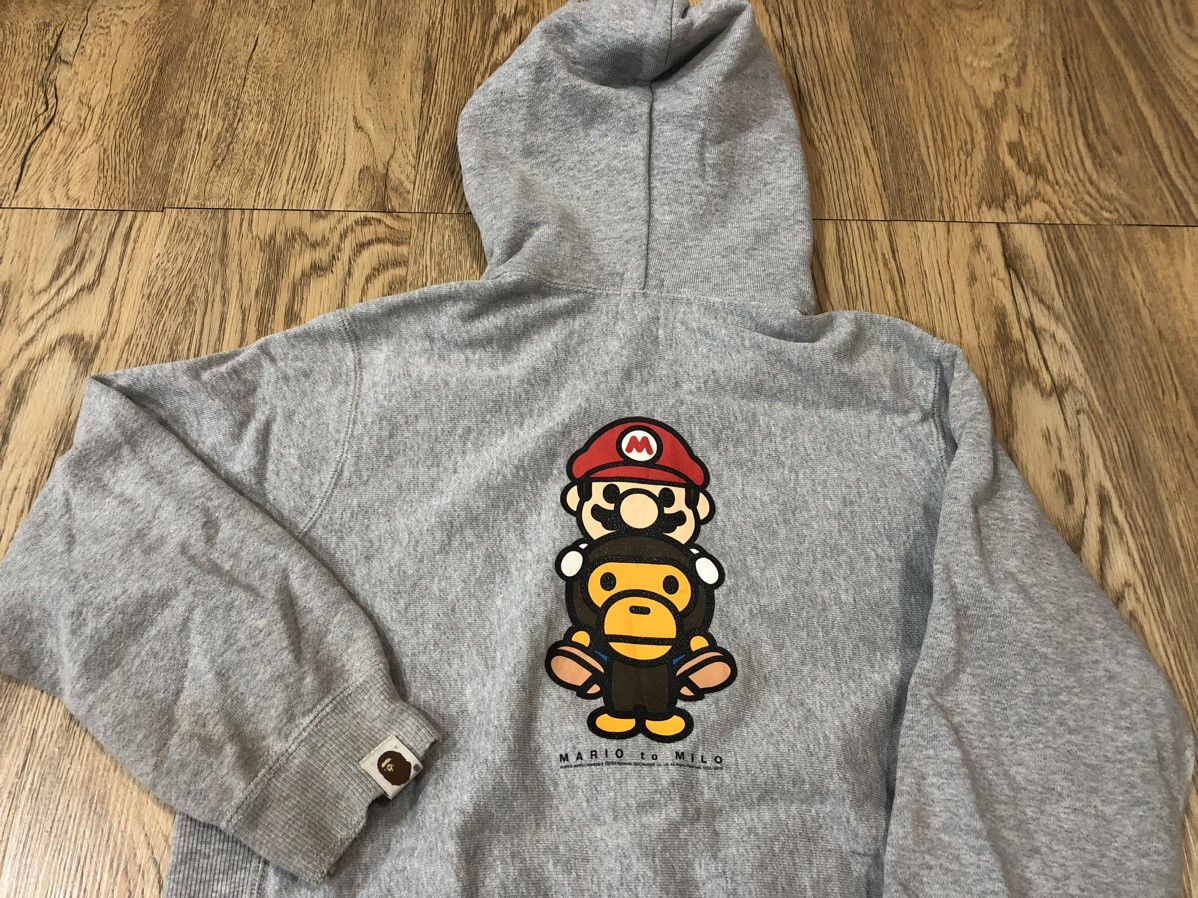 Bape Bape Baby Milo x Mario hoodie | Grailed