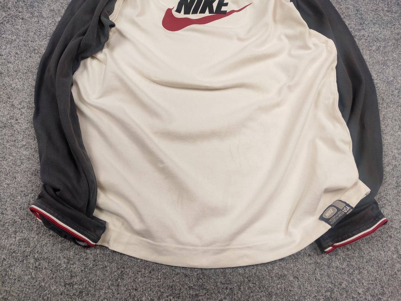 Nike Vintage Nike y2K Style Beige Classic Logo Light Long sleeve | Grailed