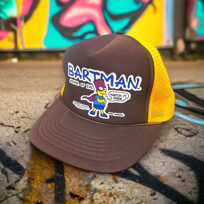 Vintage Vintage 1990 The Simpsons Bart Simpson Bartman Trucker Hat S ...