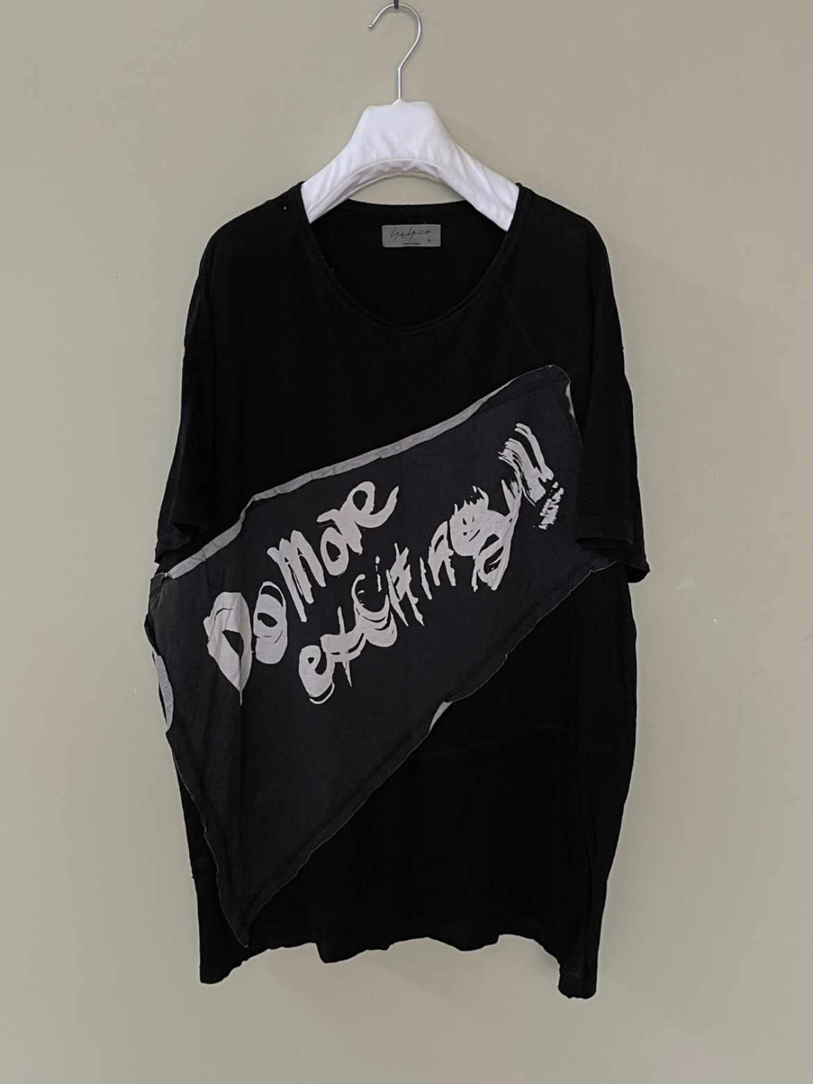 Y's × Yohji Yamamoto Sz Yohji Yamamoto Hand Writing Patches Tee | Grailed