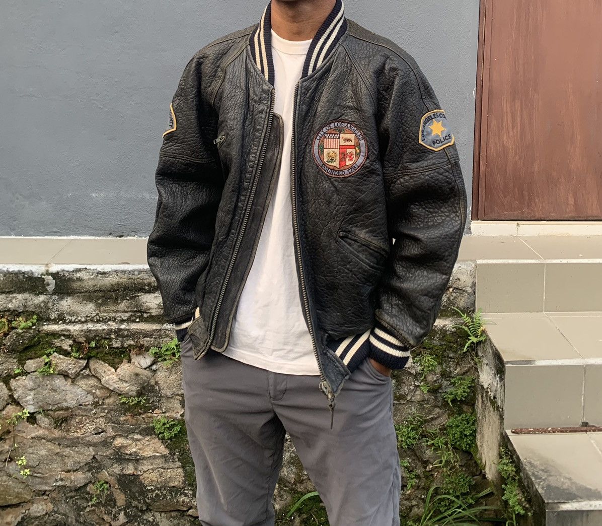 Japanese Brand × Leather Jacket × Vintage 🪖Vintage SWAT Military ...