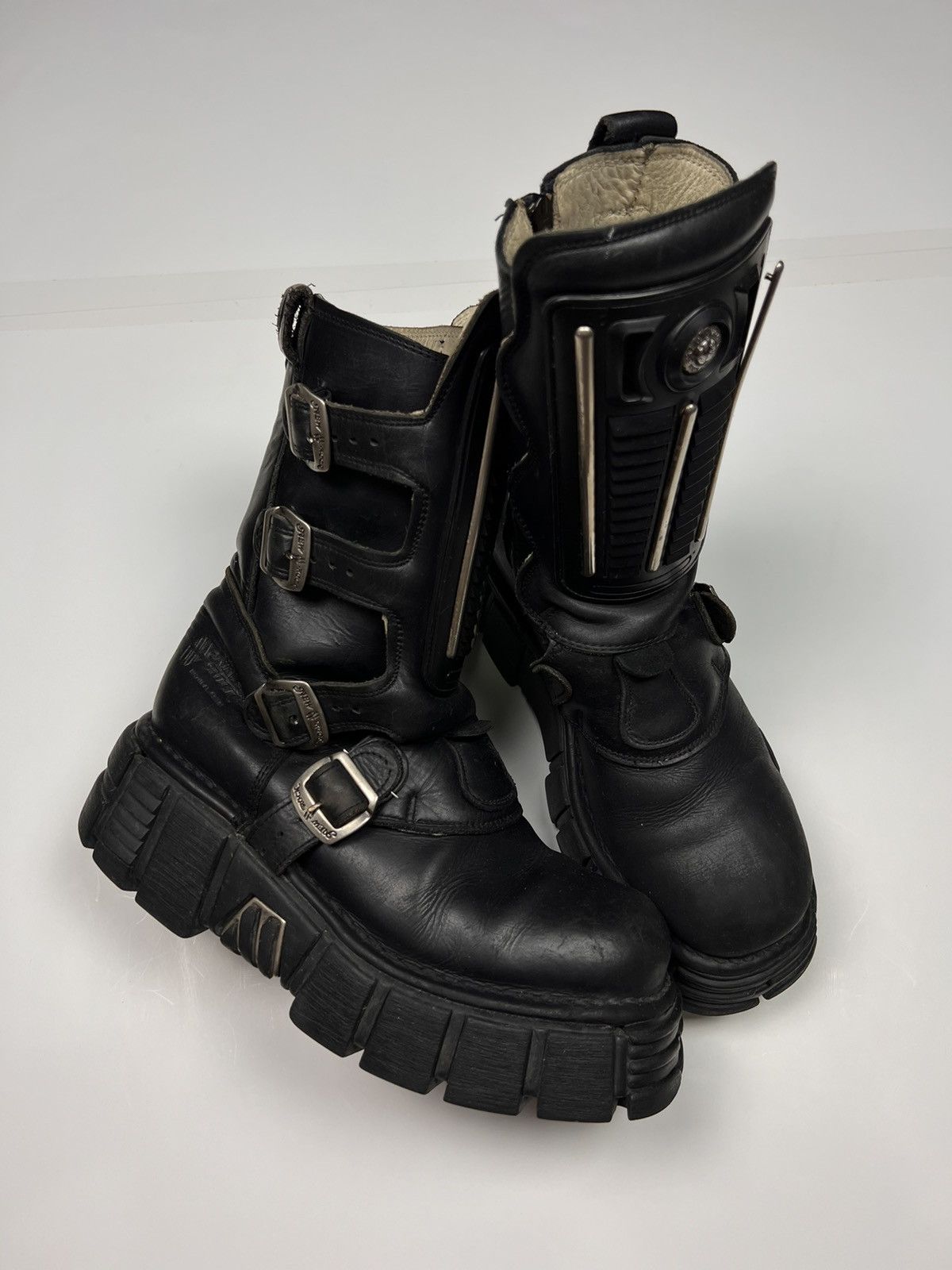 Vintage Vintage 90s New Rock Reactor Platform Leather Boots | Grailed