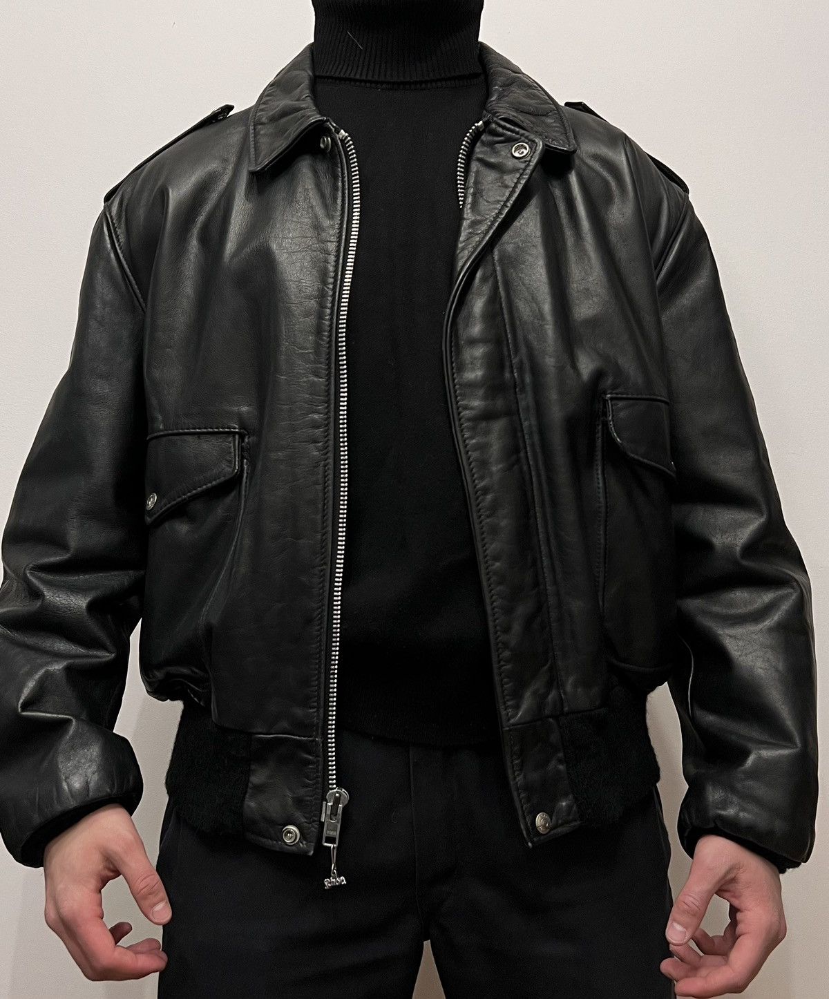 Schott Vintage Iconic Schott A2 Aviator Leather Jacket Rare USA | Grailed