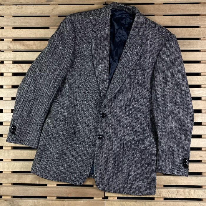 Vintage Mens Wool Blazer Jacket Harris Tweed Two Button Size L | Grailed