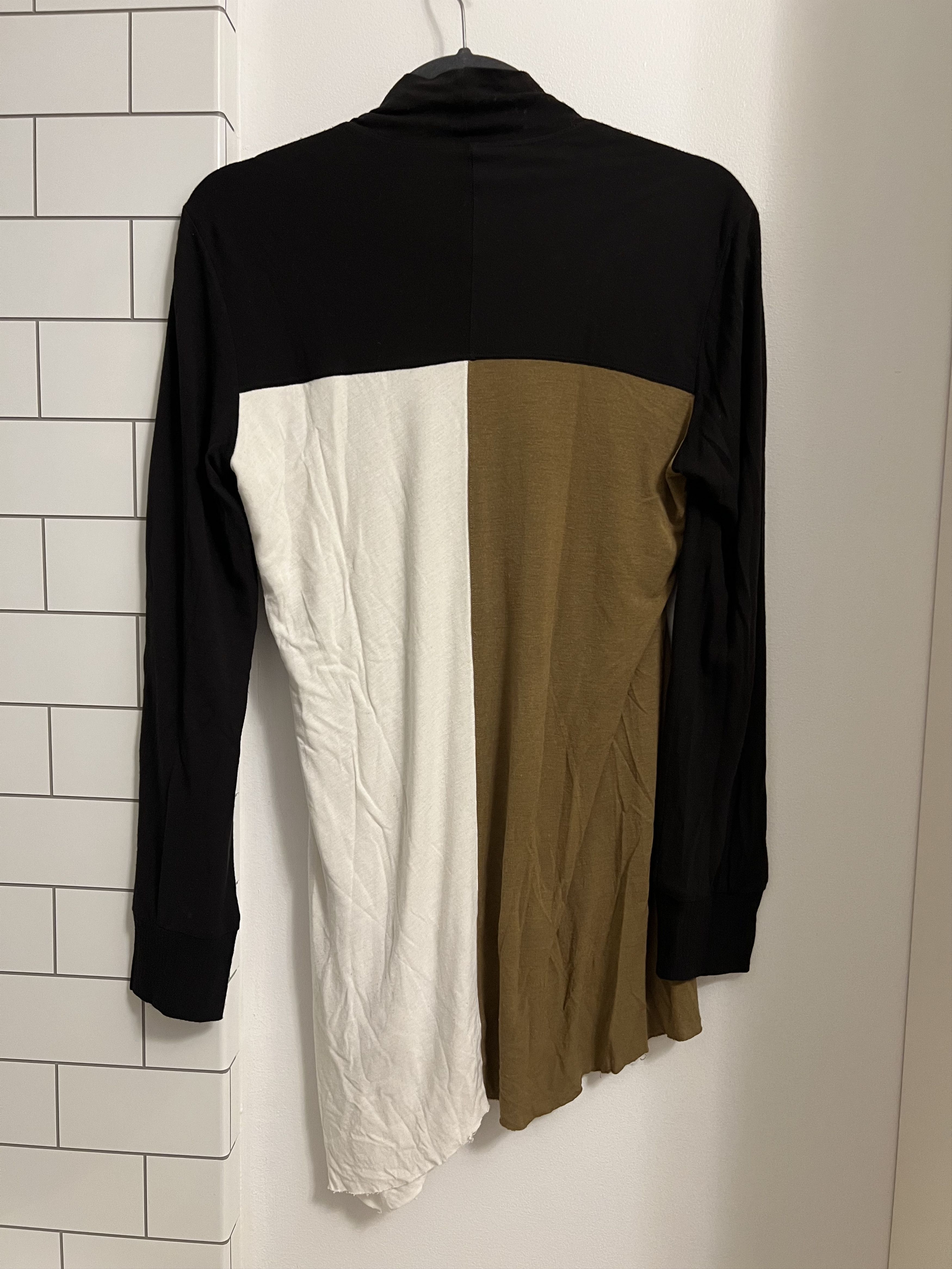 Rick Owens SPHINX FW15 Asymmetrical Top, Mustard Black and White | Grailed