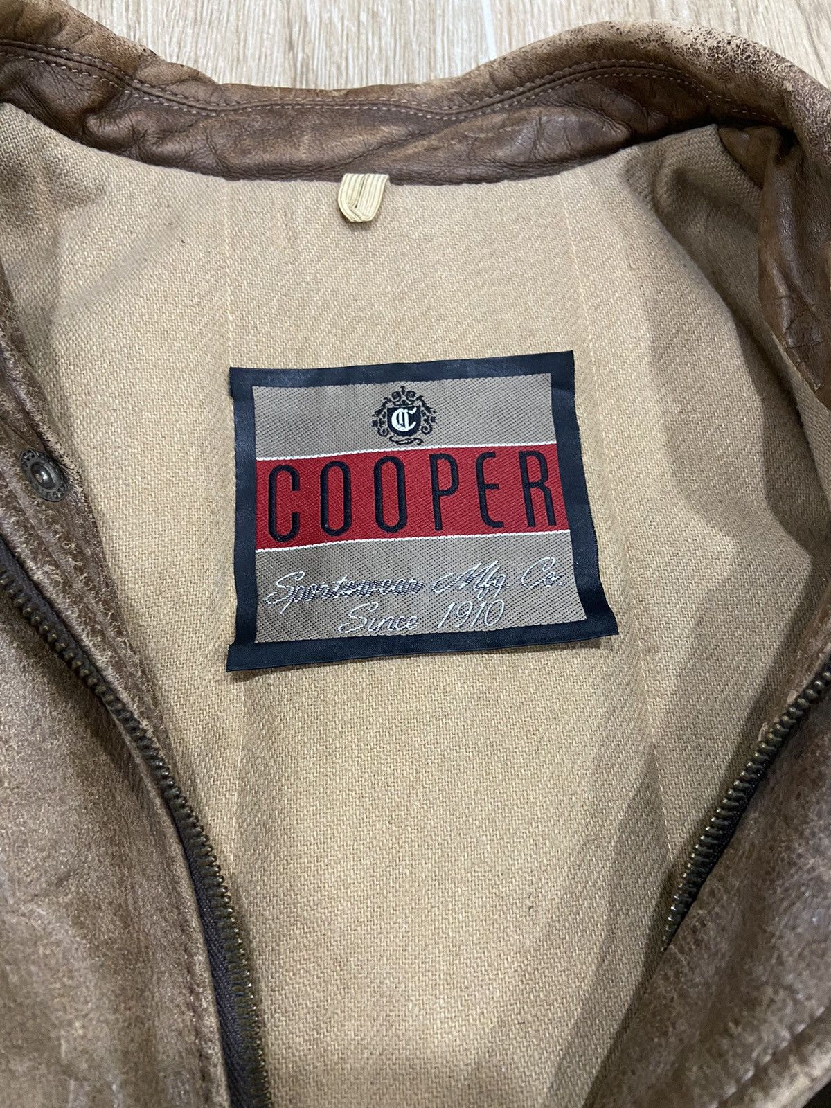 Cooper Vintage copper military leather jacket | Grailed