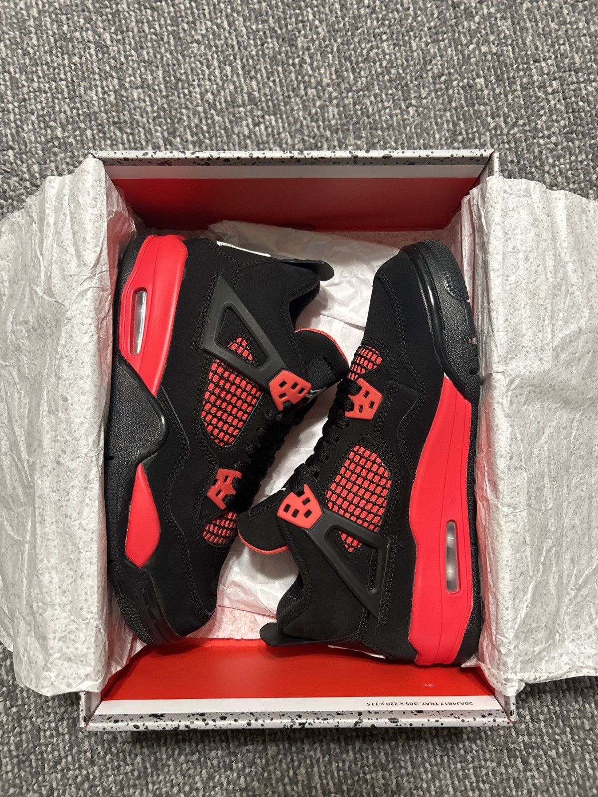 Nike Super Clean Jordan 4 Red Thunders | Grailed