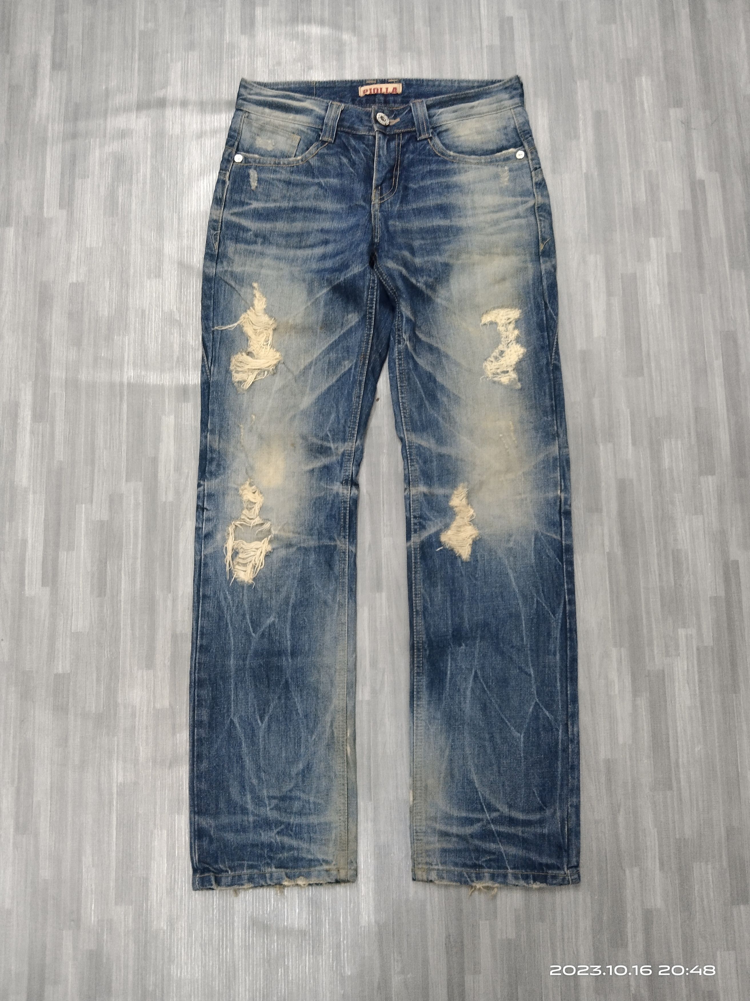 Hype × Hysteric Glamour × Streetwear SICK RIPED PIOLLA DENIM PANTS ...