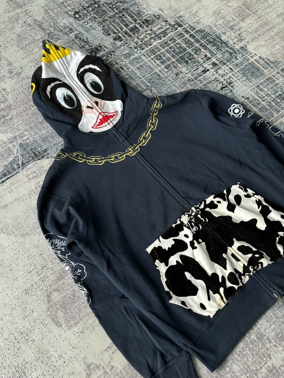 Bape Holstein Cow Full zip Hoodie | Grailed