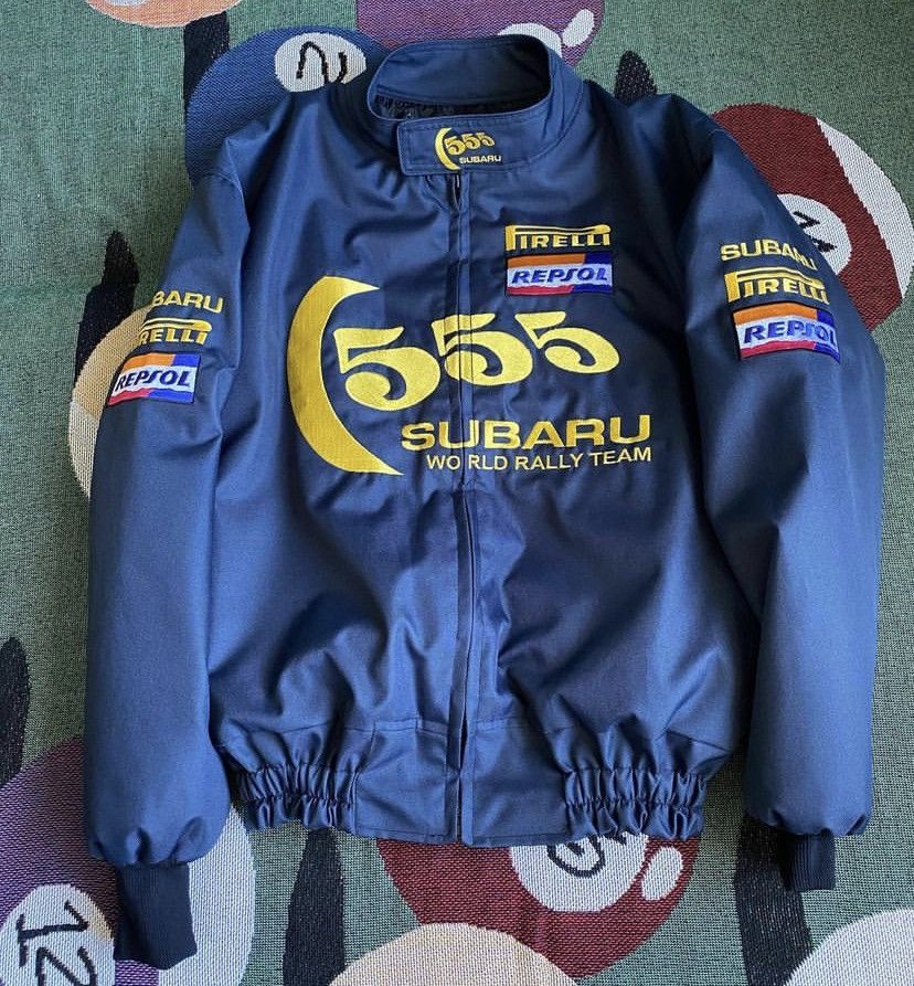 NASCAR × Vintage Vintage Subaru STi 555 WRC Racing Bomber Jacket | Grailed
