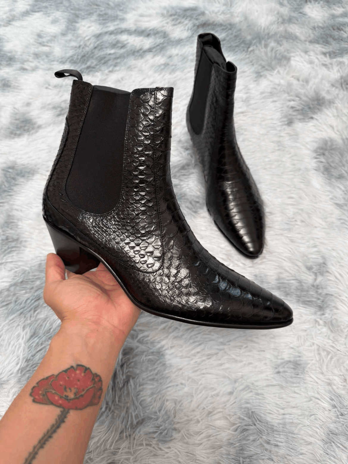 Celine Sz 42.5 Celine Jacno Snake Skin Boots | Grailed