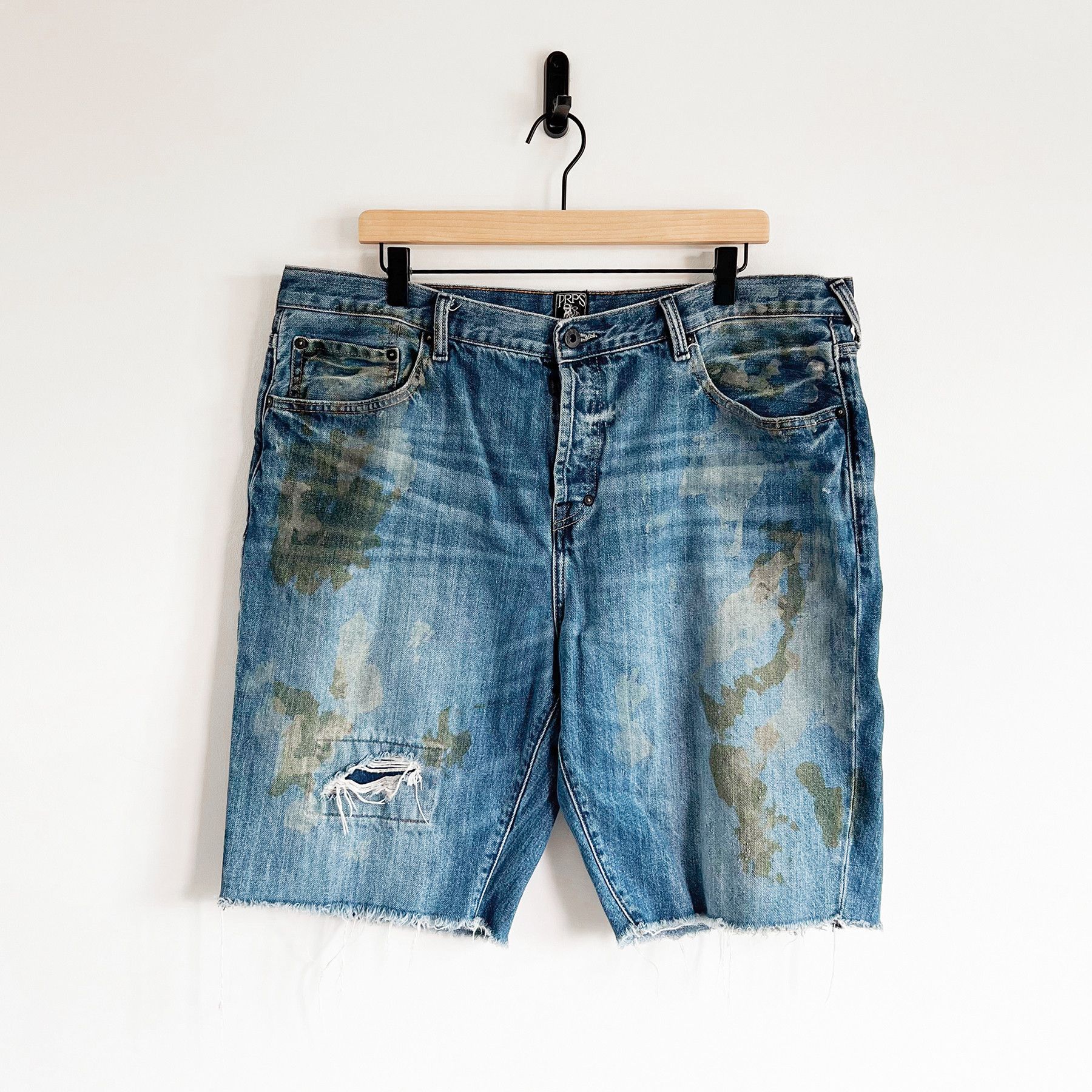 Prps Amazing Vintage PRPS Distressed Raw Hem Baggy Denim Shorts | Grailed