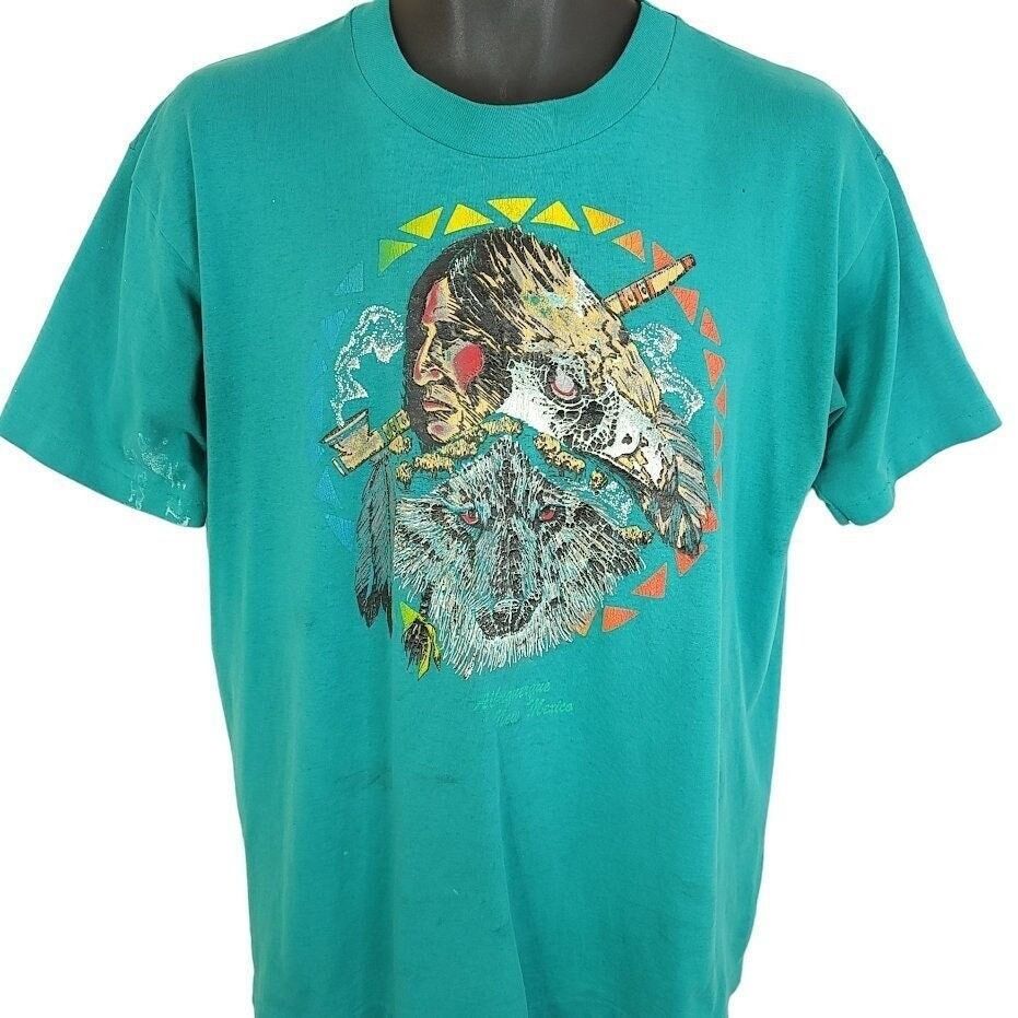 Vintage Native American Art T Shirt Vintage 80s Albuquerque Buffalo ...