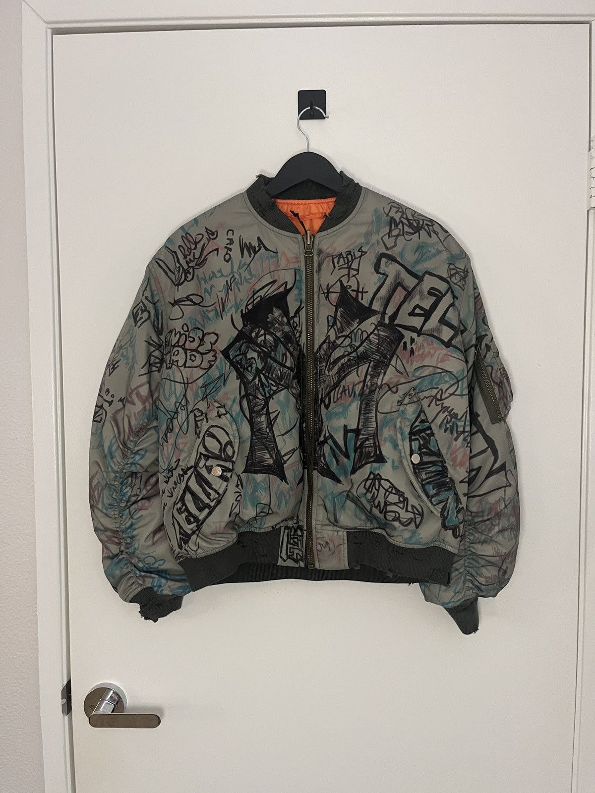 Mowalola Mowalola Graffiti Bomber Jacket | Grailed