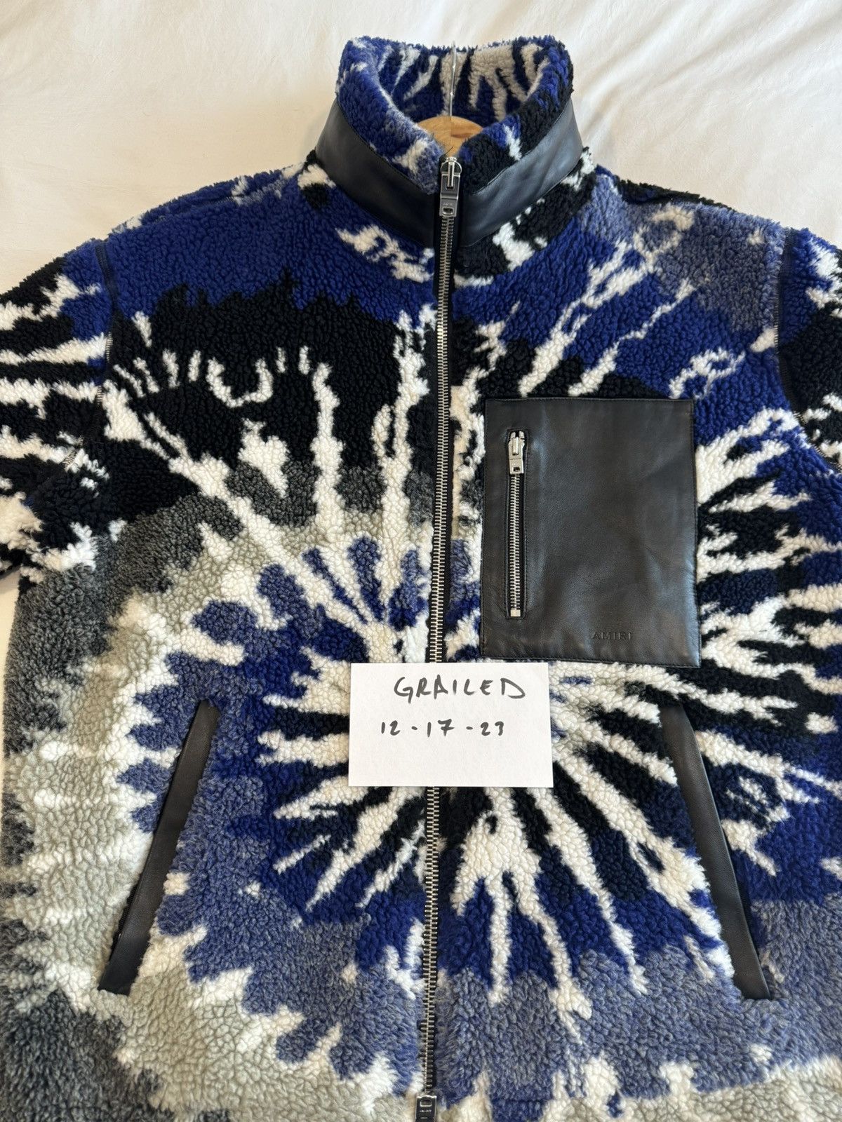 Amiri Amiri tie dye polar fleece bomber | Grailed