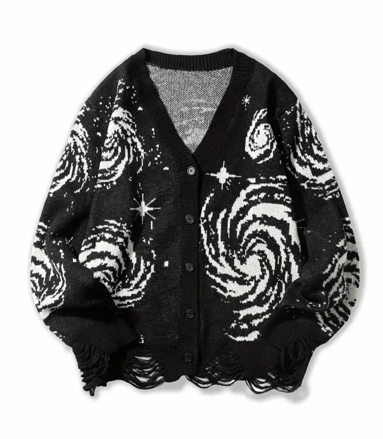 Streetwear × Vintage starry night knit cardigan | Grailed
