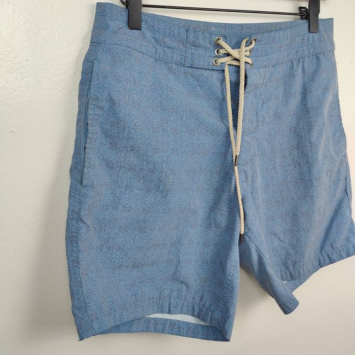 Faherty Faherty Swim Shorts Mens 28 Blue Geometric Print Board trunk ...