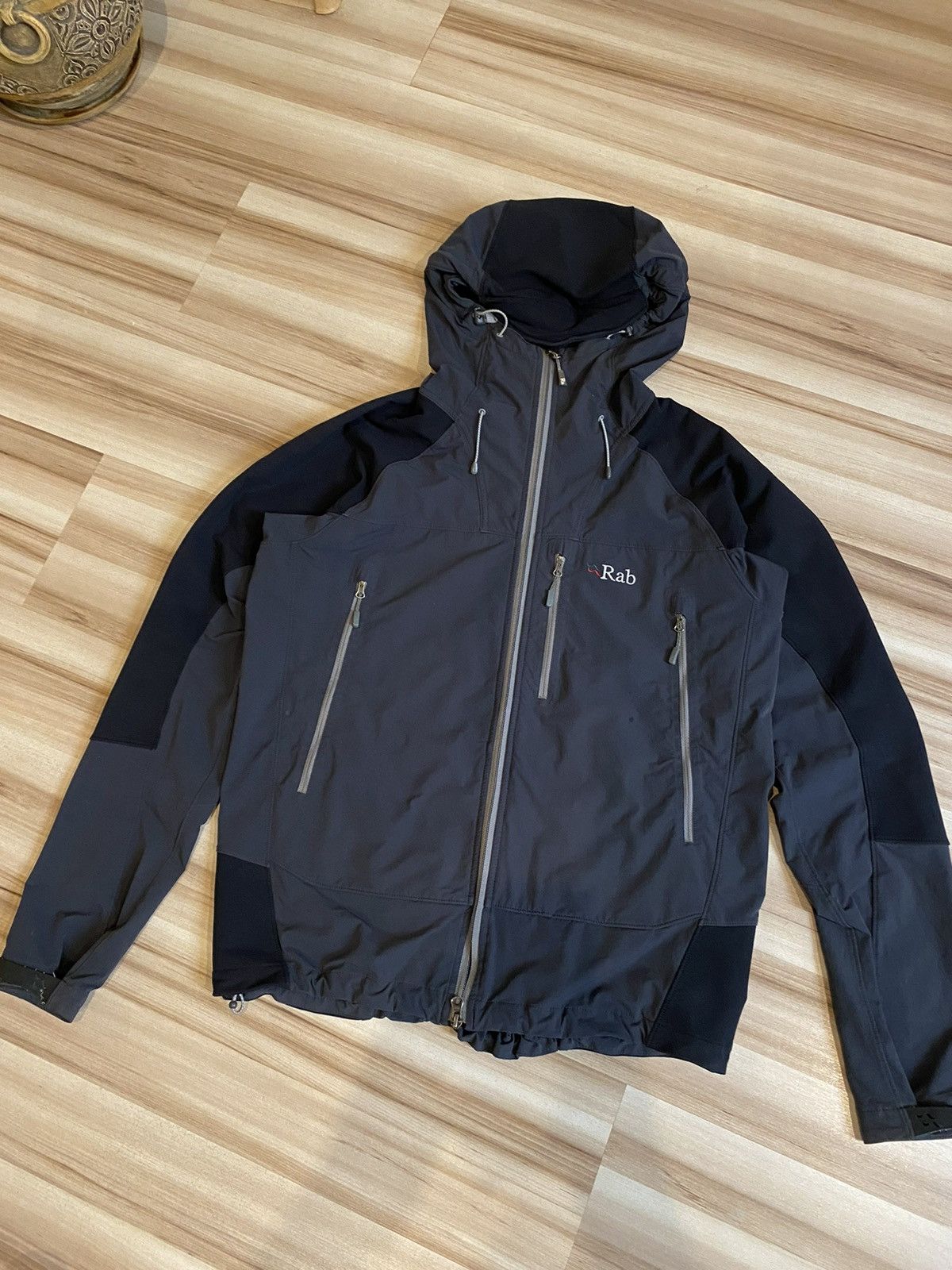 Outdoor Life Vintage Rab Hooded Softshell Shell Jacket ArcTeryx Style ...